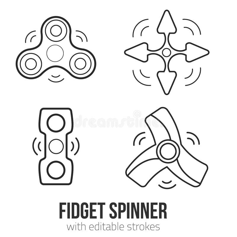 Fidget Spinner Seamless Pattern for Site Background in Outline Style ...