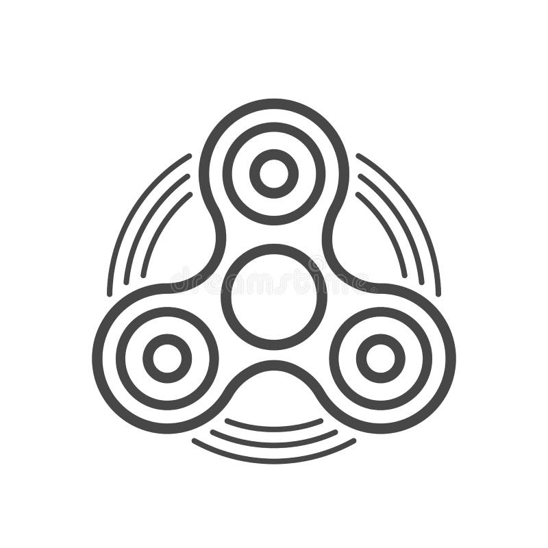 Fidget Spinner Line Vector Icon. Stock Vector - Illustration of stress ...