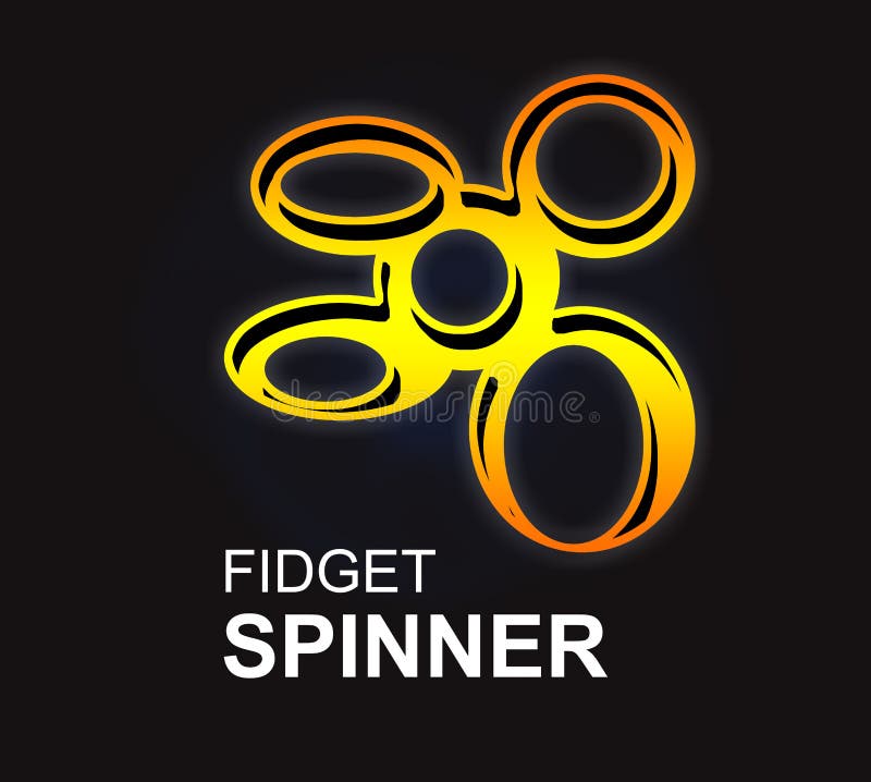 Fidget Spinner Logo Illustration Hand Drawn Stock Illustration ...