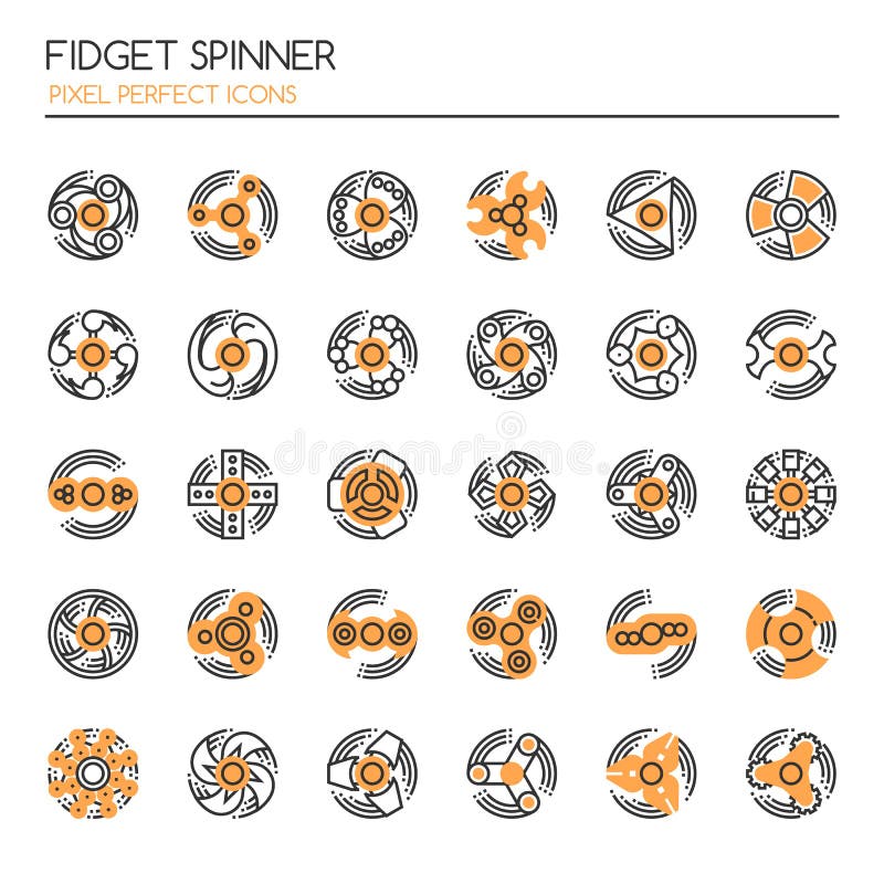 Hand Spinner Vector Logo and Labels. Fidget Spinners Emblems Stock ...