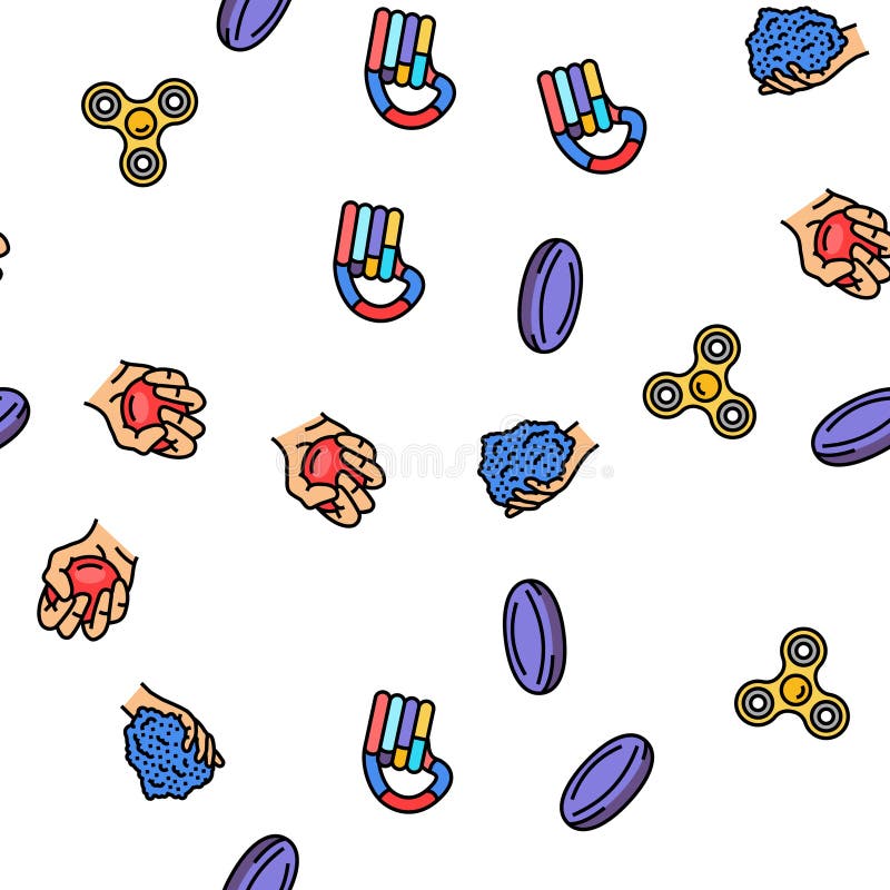 Fidget Toy Fun Antistress Game Seamless Pattern Vector Stock ...