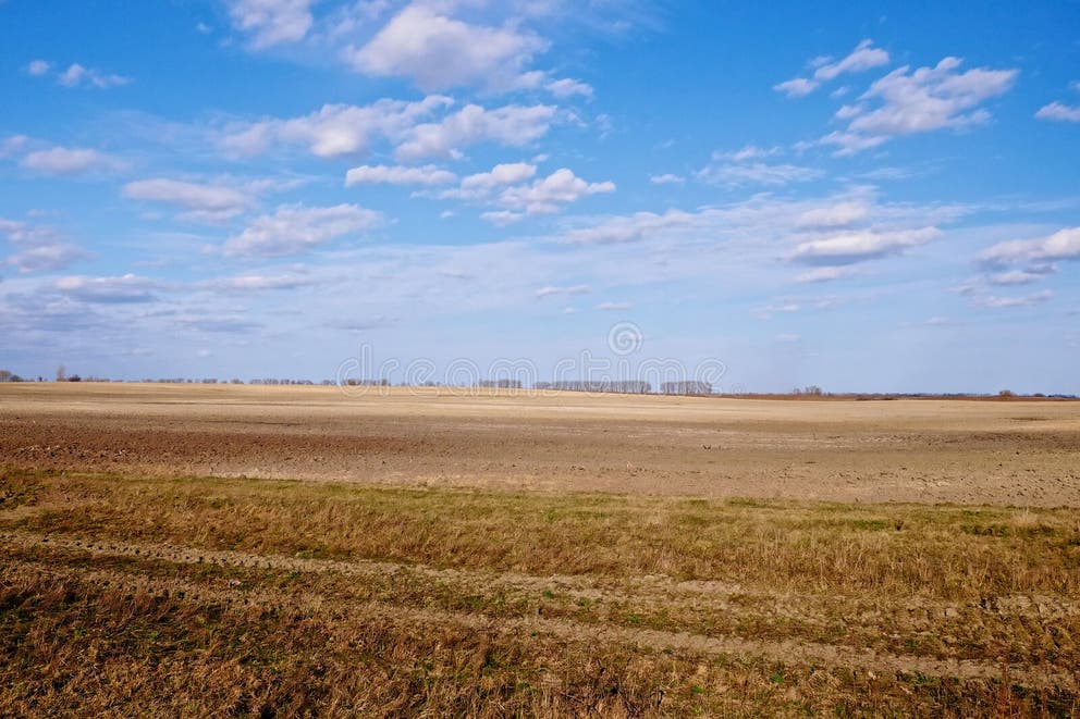 The Field is Barren and the Sky is Cloudless Stock Photo - Image of ...