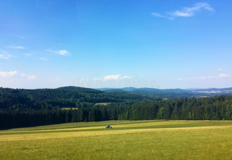 Field and Blue Sky in Czech Republic Stock Image - Image of land ...