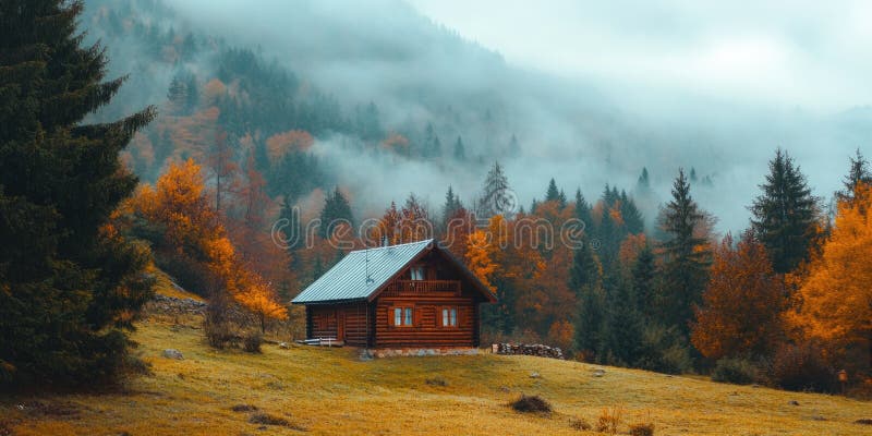 Field Cabin with Trees stock image. Image of cabin, countryside - 380406173