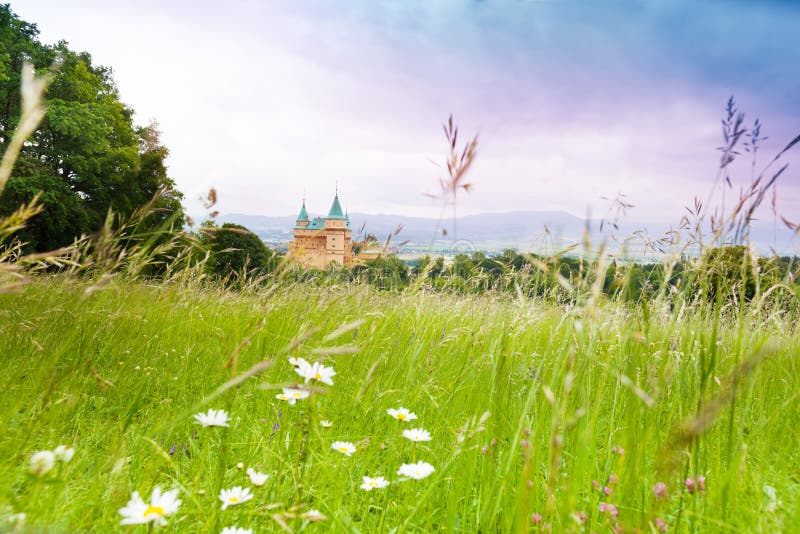 Field and castle stock photo. Image of outdoor, chateau - 33996466