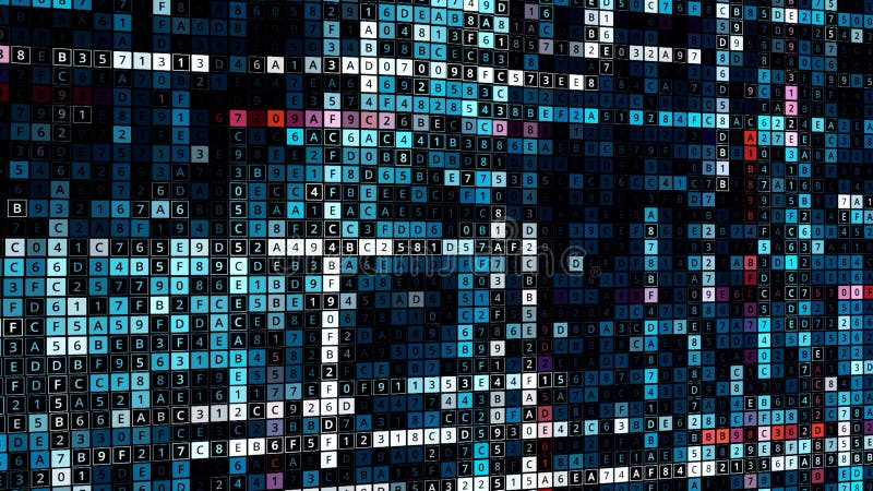 Field with Changing Numbers. Animation. Computer Field with Generated ...