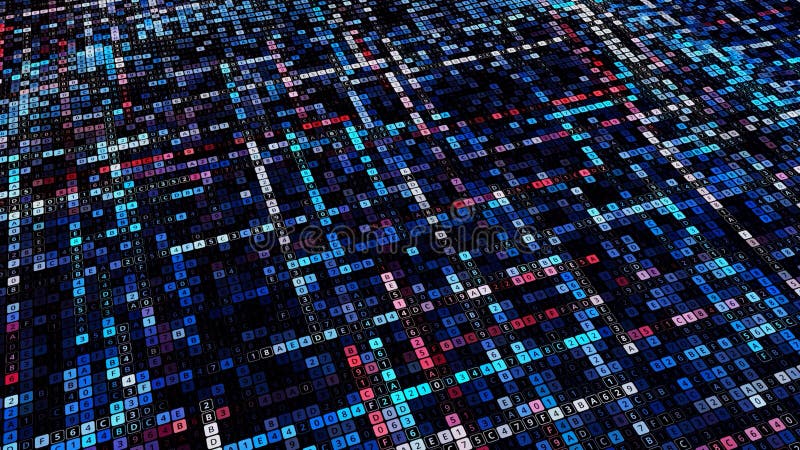 Field with Changing Numbers. Animation. Computer Field with Generated ...