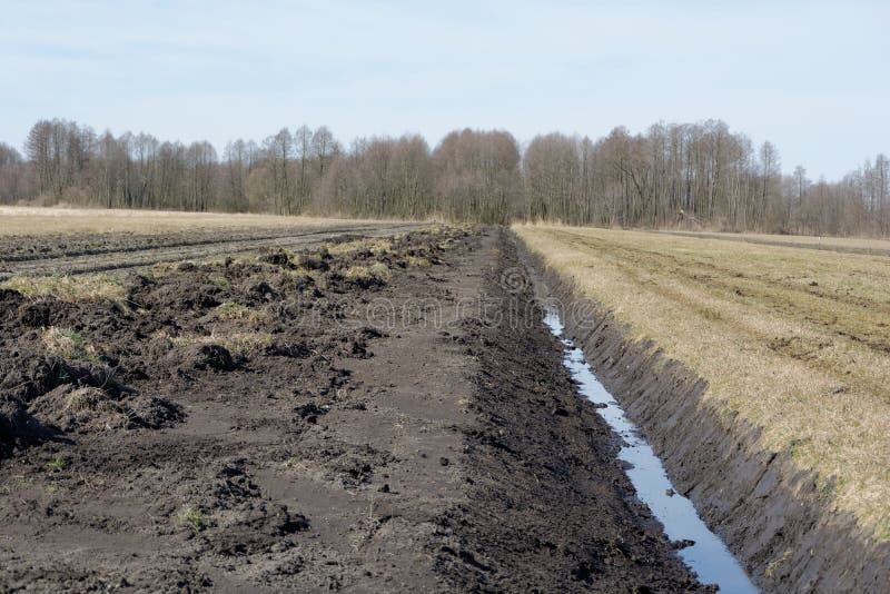 Field channel stock image. Image of river, horizon, grass - 52260219
