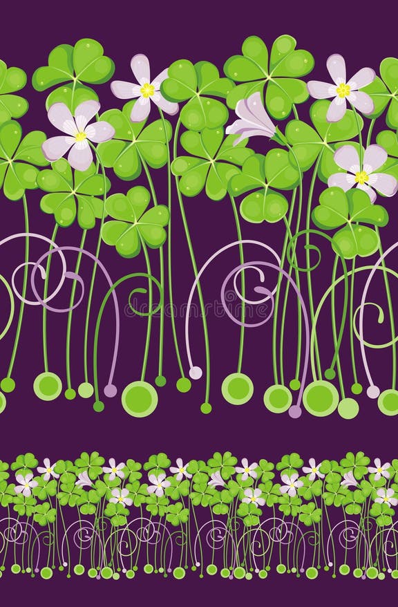 Field of clovers stock vector. Illustration of flower - 13263326