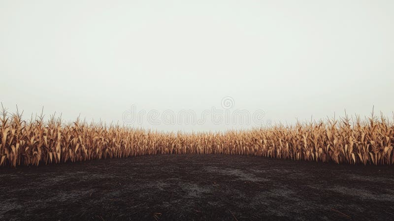 A Field of Corn is Shown in a Sepia Tone Stock Illustration ...