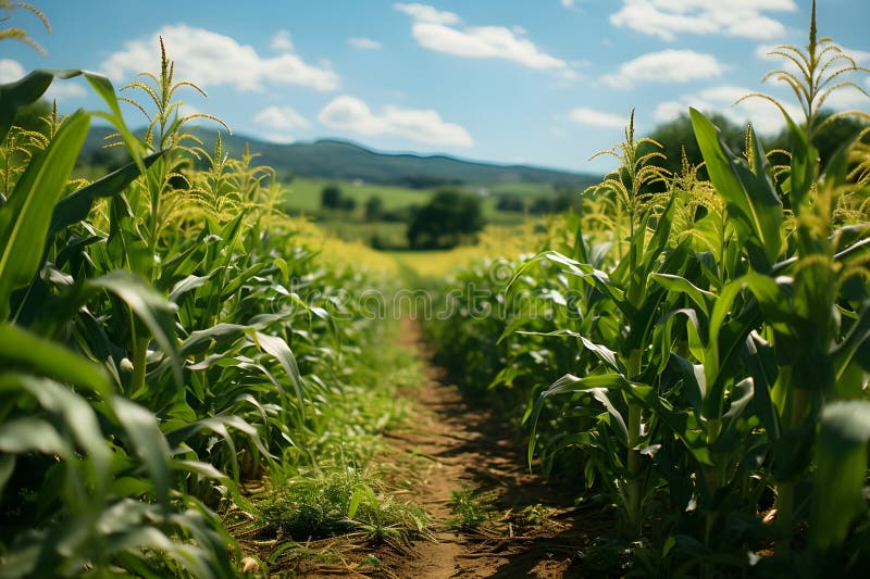Field of corn stock illustration. Illustration of maize - 302288361