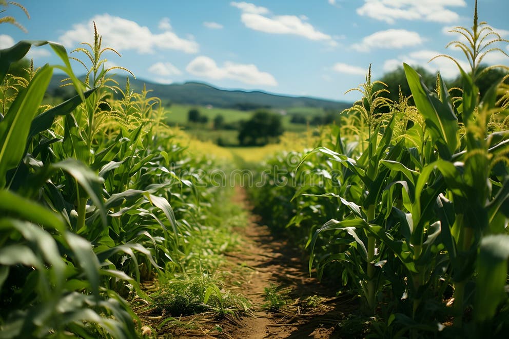 Field of corn stock illustration. Illustration of maize - 302288361