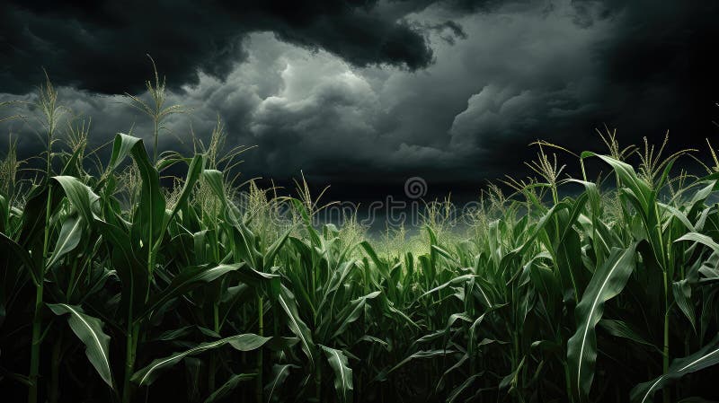 Field corn storm stock illustration. Illustration of tornado - 305977972