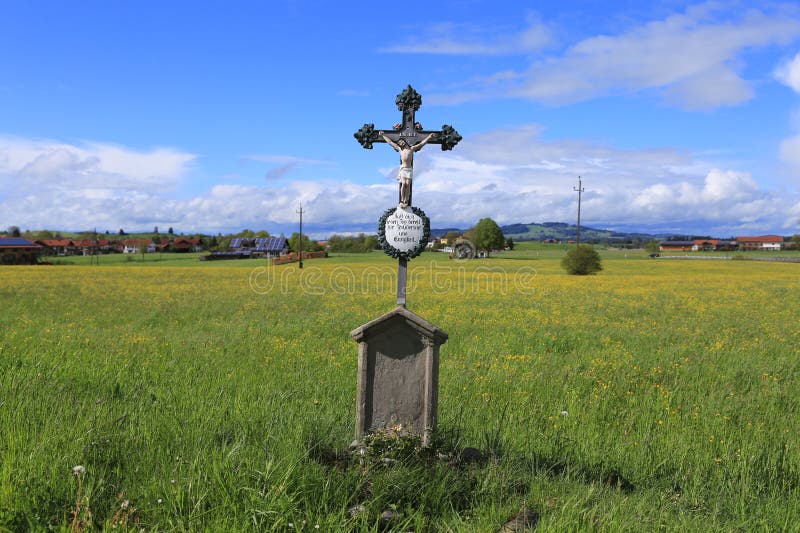 A Field Cross, As One Often Finds it in Bavaria at the Wayside ...