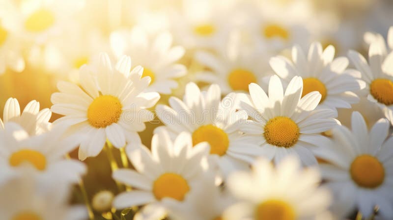 Field of Daisy Flowers. Neural Network AI Generated Stock Photo - Image ...