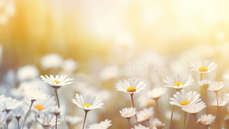 Field of Daisy Flowers. Neural Network AI Generated Stock Photo - Image ...