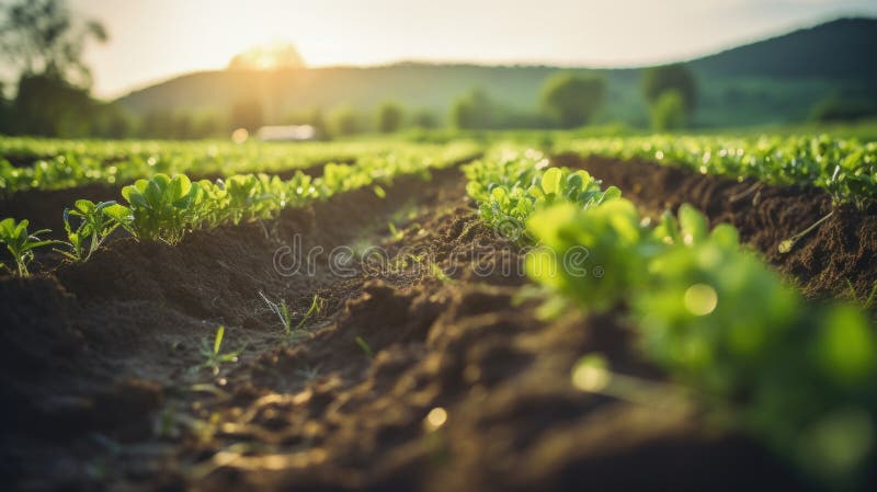 A Field with a Dirt Path in the Middle of it Stock Illustration ...