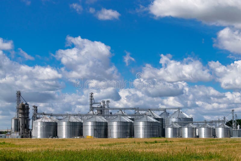 Field and elevator stock photo. Image of industrial - 154389282