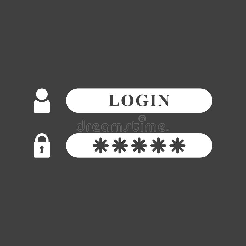Field for Entering Login and Password. Graphic Representation of the ...