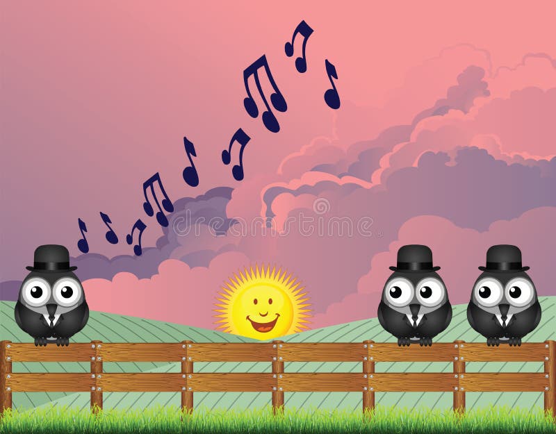 Unappreciated dawn chorus stock vector. Illustration of cloud - 186009782