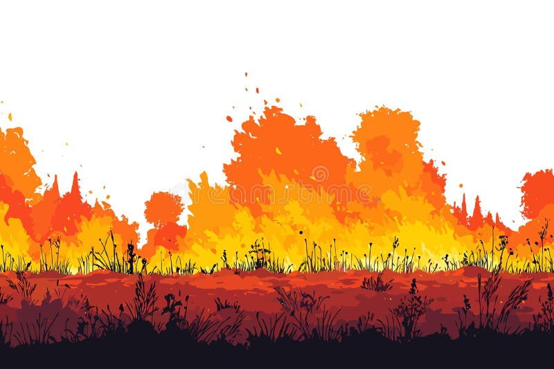Field on Fire Competition Isolated Stock Vector - Illustration of ...