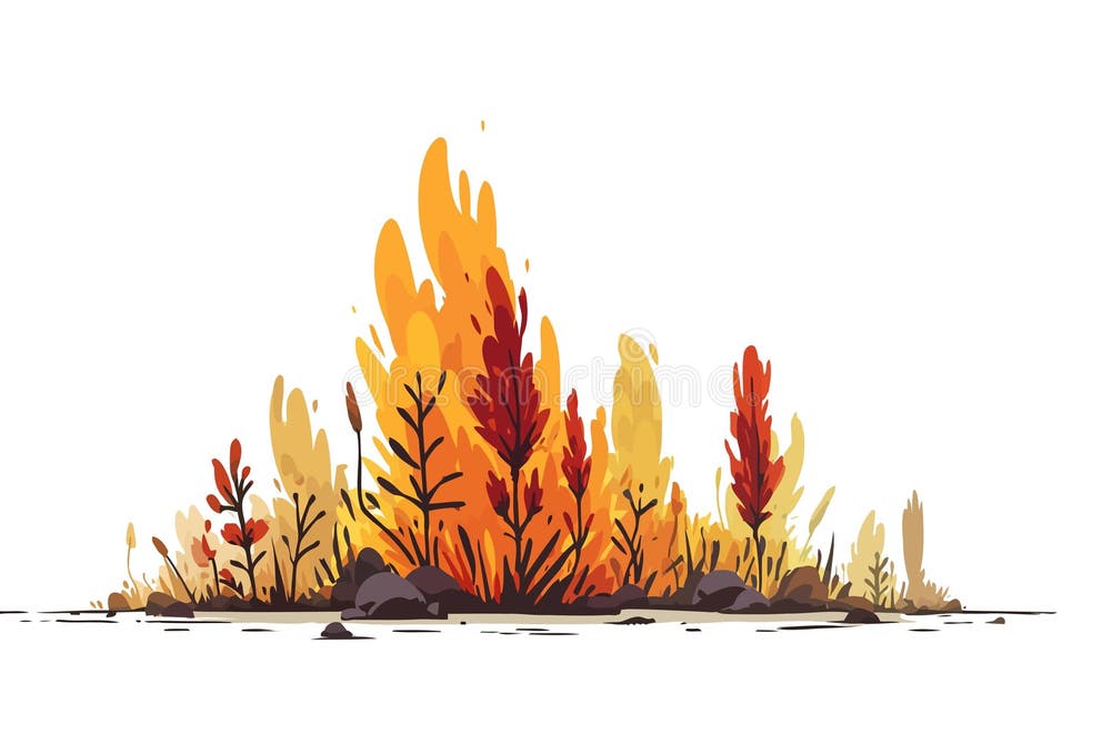Field on Fire Heat Isolated Stock Vector - Illustration of field, burn ...