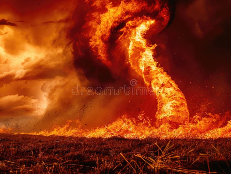 Field fire stock photo. Image of vegetation, blaze, landscape - 375064308