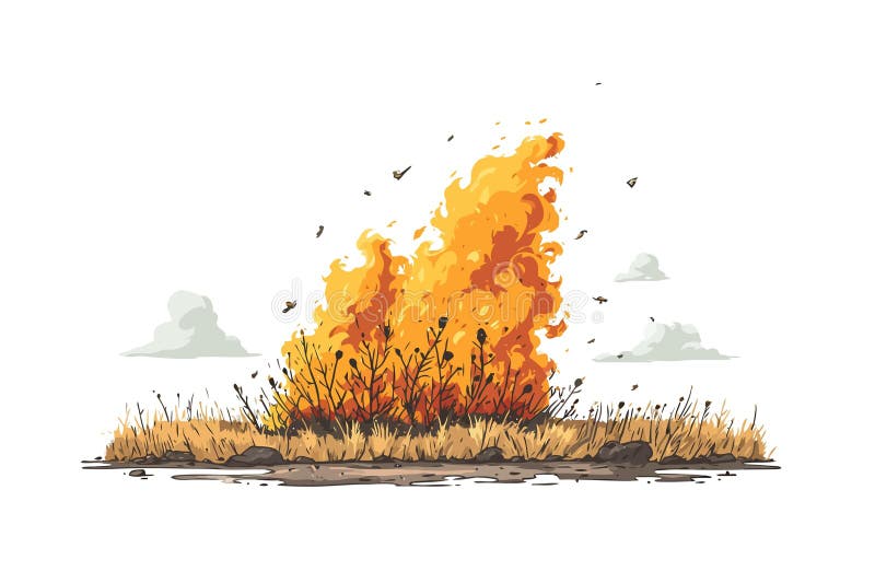 Field on Fire Symbol Isolated Stock Vector - Illustration of disaster ...
