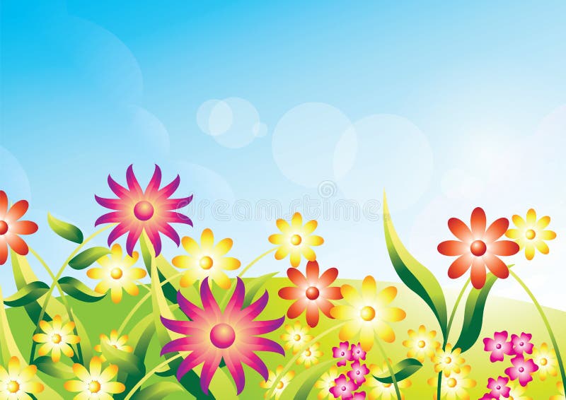 Field of flowers stock vector. Illustration of bloom - 22971025