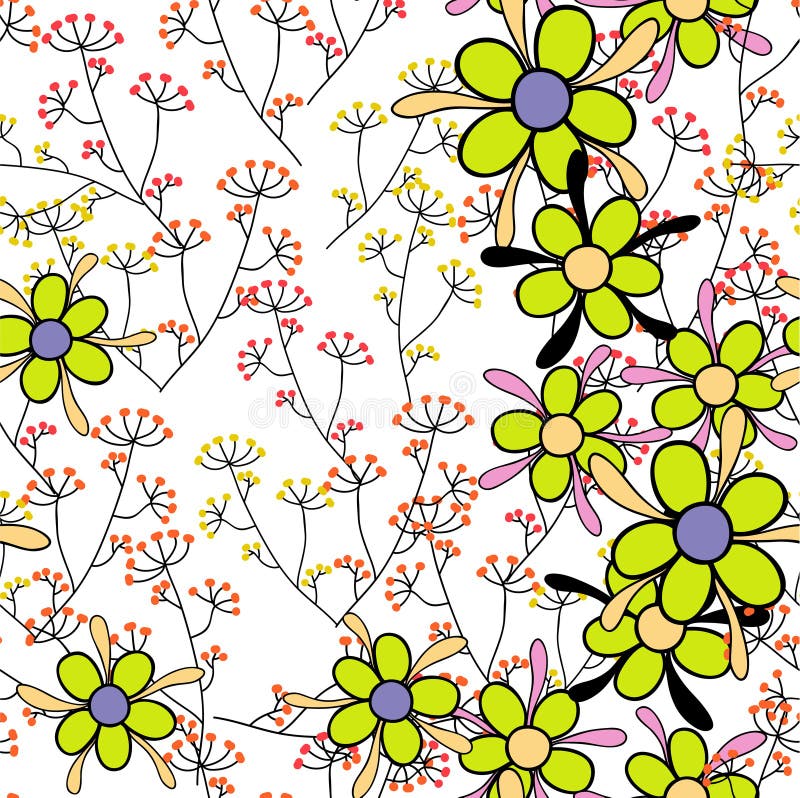 Field flowers stock vector. Illustration of field, design - 36505595