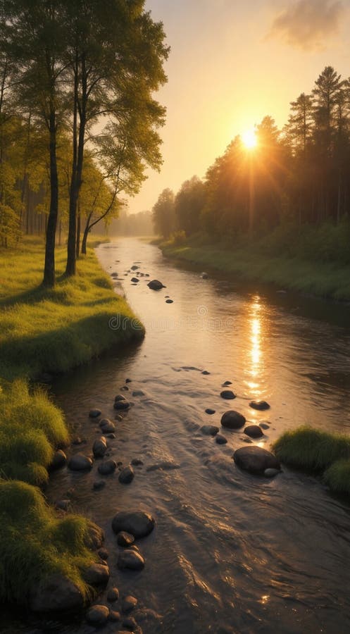 Field and the Forest, Fantastic Landscape Scene, Scenic View of Field ...