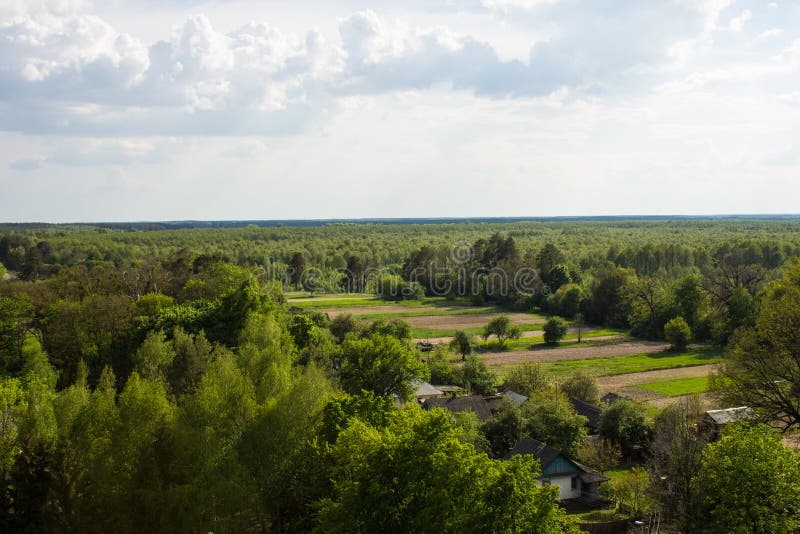 Field and Forest with a Height. Stock Image - Image of foreclosures ...