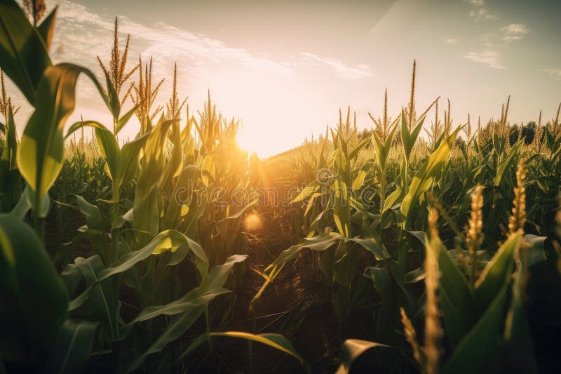 Field of Genetically Modified Crops, Growing in the Sun Stock Image ...