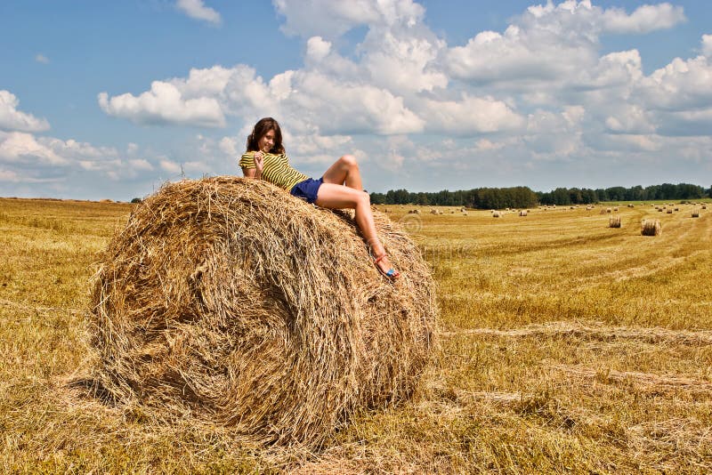 Field and girl stock image. Image of grain, nature, landscape - 10091231