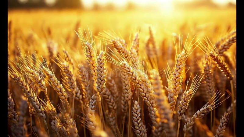 Field of Golden Wheat with the Sun Shining on it. the Sun is in the ...