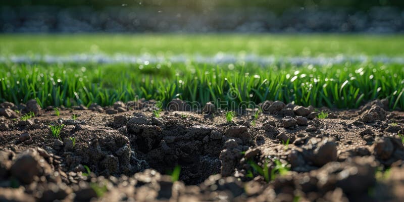 A Field of Grass with a Hole in the Ground Stock Image - Image of young ...
