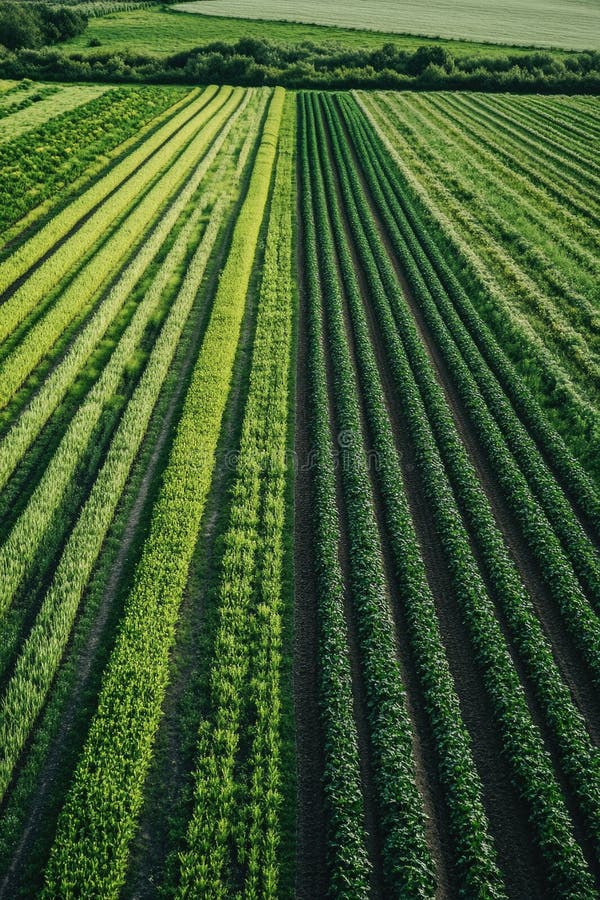 A Field of Green Crops with a Few Brown Spots Stock Image - Image of ...