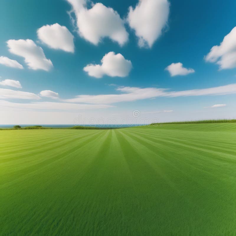 A Field of Green Grass. Generated by AI Stock Illustration ...