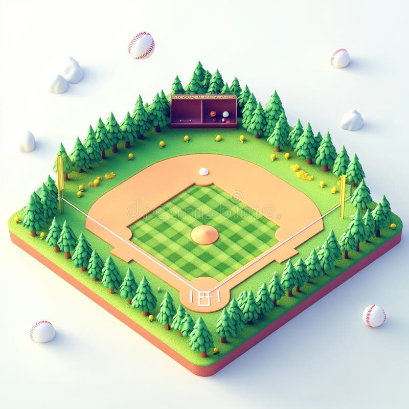 Field with Green Grass and Trees with a Whimsical Feel Stock Photo ...