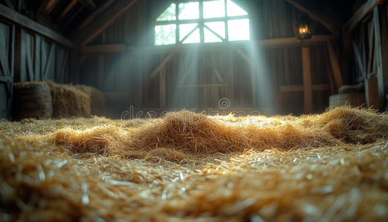 A Field of Hay is Illuminated by the Sun Stock Image - Image of ...