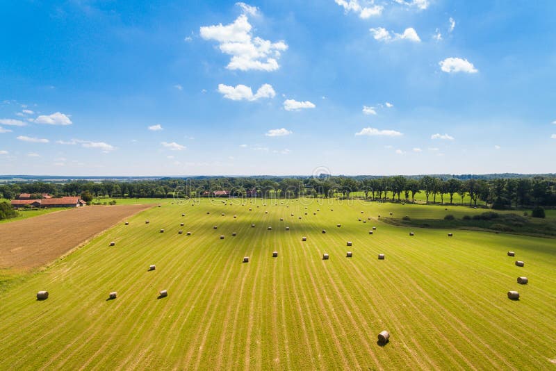 Field with haystacks stock photo. Image of feed, circle - 97173968