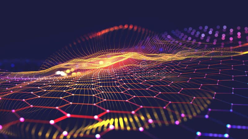 Field of Information Particles. Nano Elements and High Technology Stock ...