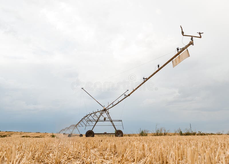 Field irrigation stock image. Image of aspresor, farmer - 58448305