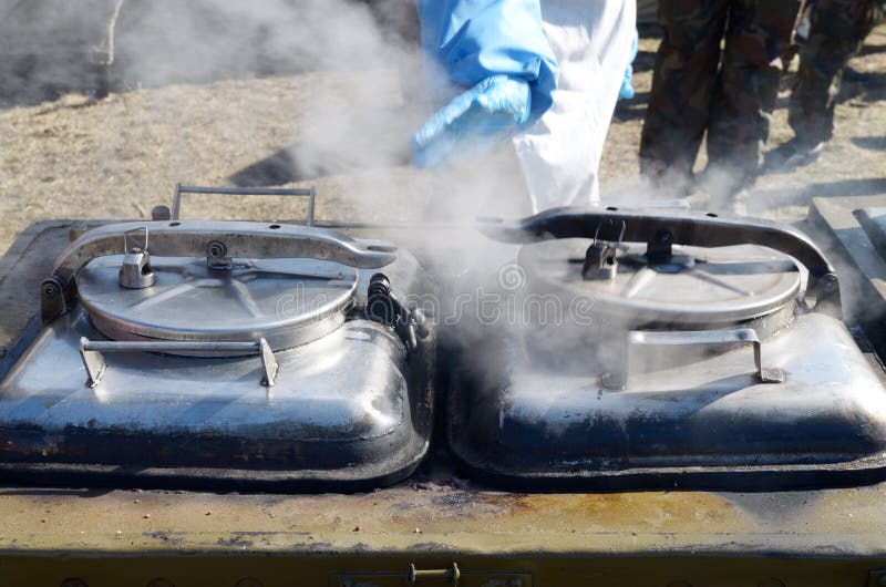 Field kitchen in the war. stock photo. Image of military - 81292412