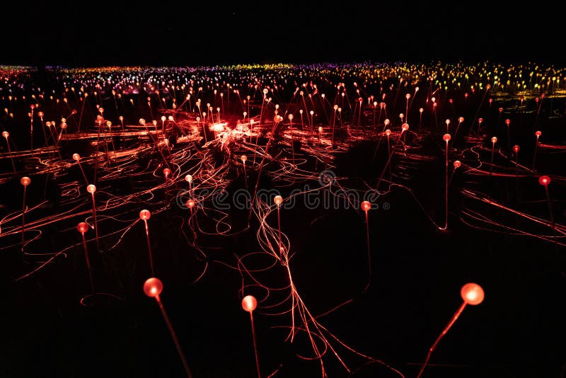 Field of Light Uluru at Night a Light-based Artistic Installation ...