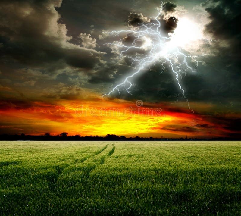 Lightning storm stock photo. Image of arkansas, highway - 19589610