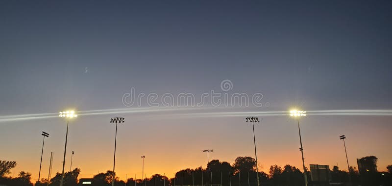Field lights stock image. Image of night, lights, field - 160619917