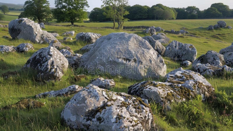 A Field of Limestone Boulders Each One Unique in Its Shape and Texture ...