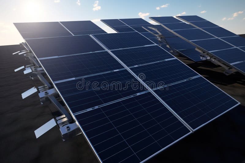 Field with Many Solar Panels, Alternative Source. Clean Technologies of ...