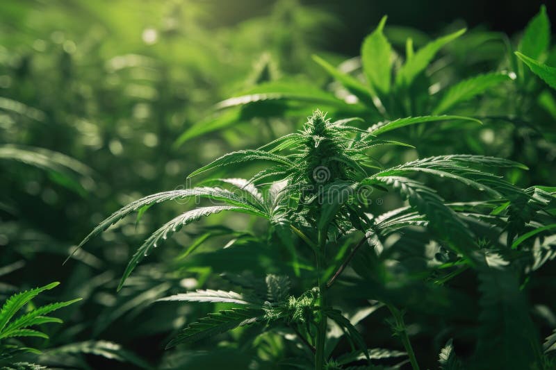 A Field of Marijuana Plants Basking in the Sunlight. Perfect for ...